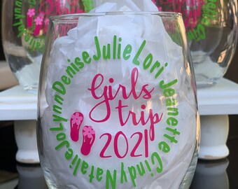 Girls Trip Wine Glasses - Etsy