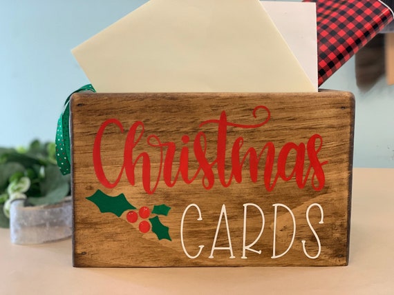 Christmas Card Box Organizer Christmas Mail Box Holiday Card | Etsy