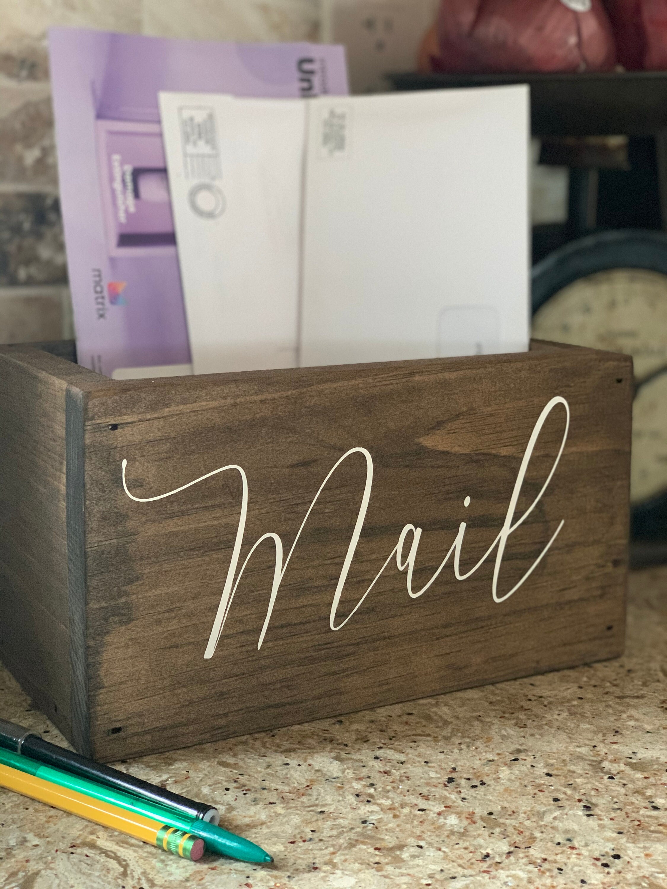 Mail Box for Organizing Wooden Mail Storage Box Mail Holder | Etsy