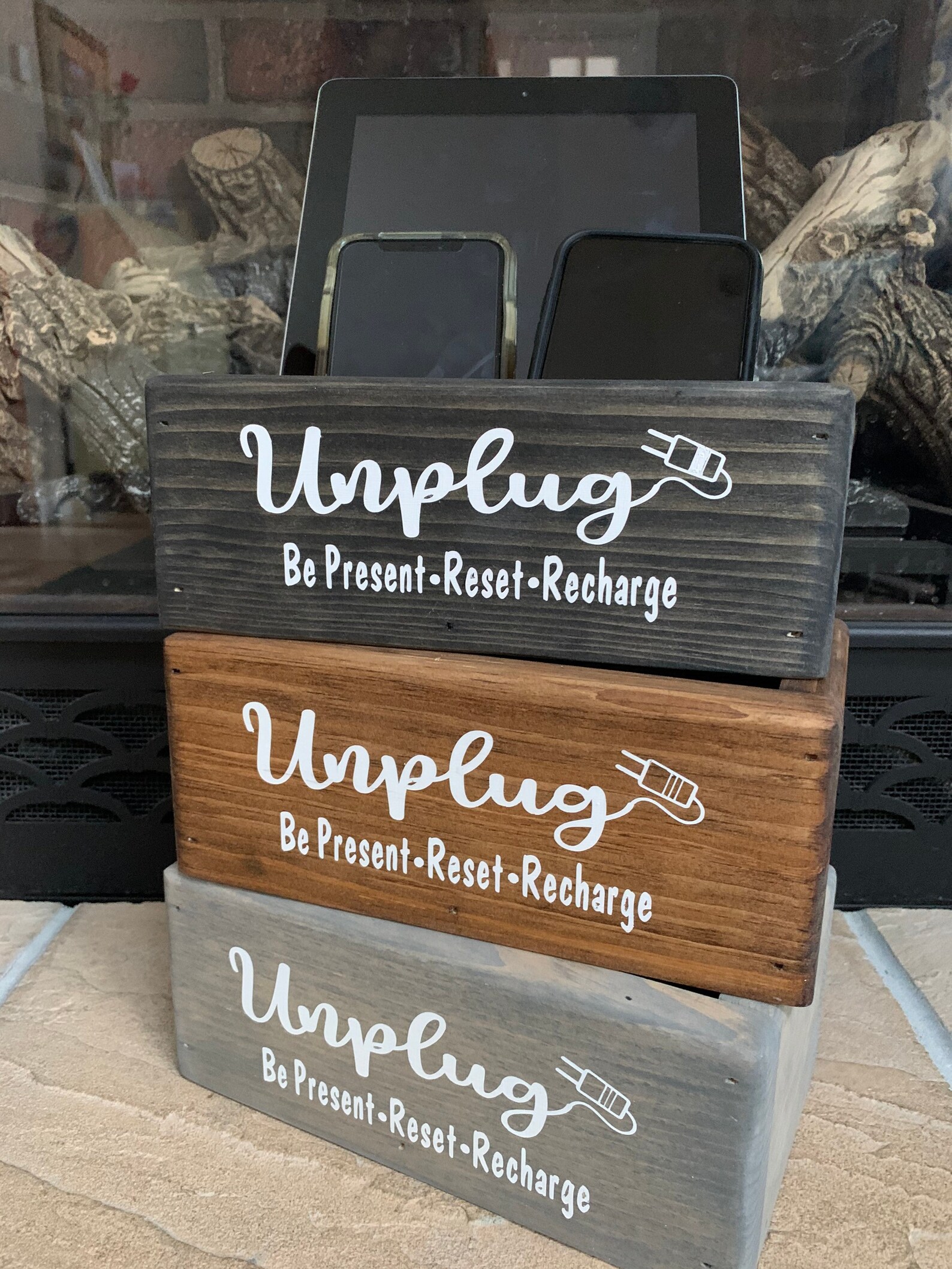 Unplug Phone Storage Box Box for Phone Devices Tech Time Out - Etsy