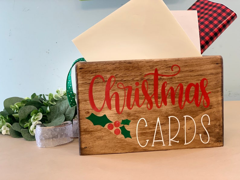 Christmas Card Box Organizer Christmas Mail Box Holiday Card - Etsy