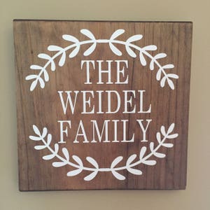 Personalized Last Name Wood Square Sign Housewarming - Etsy