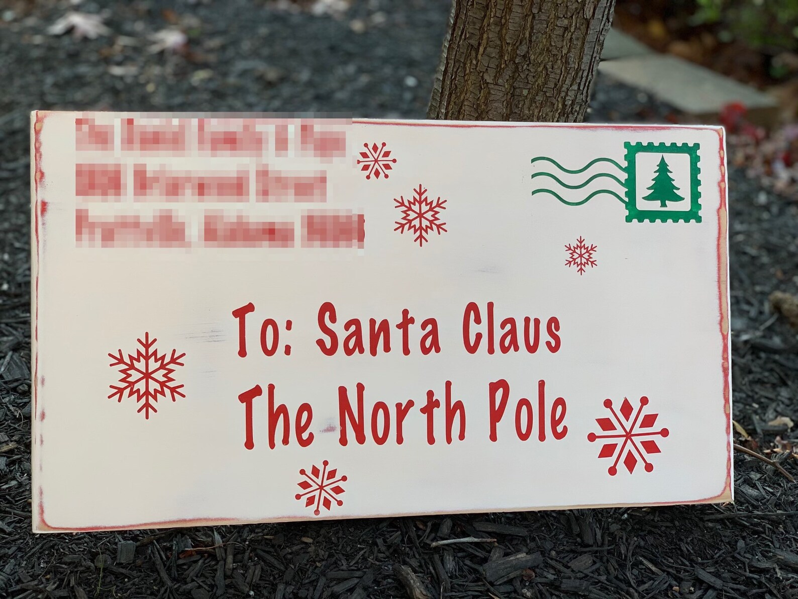 North Pole Address Wooden Sign/ Letter to Santa Wooden Sign/ - Etsy