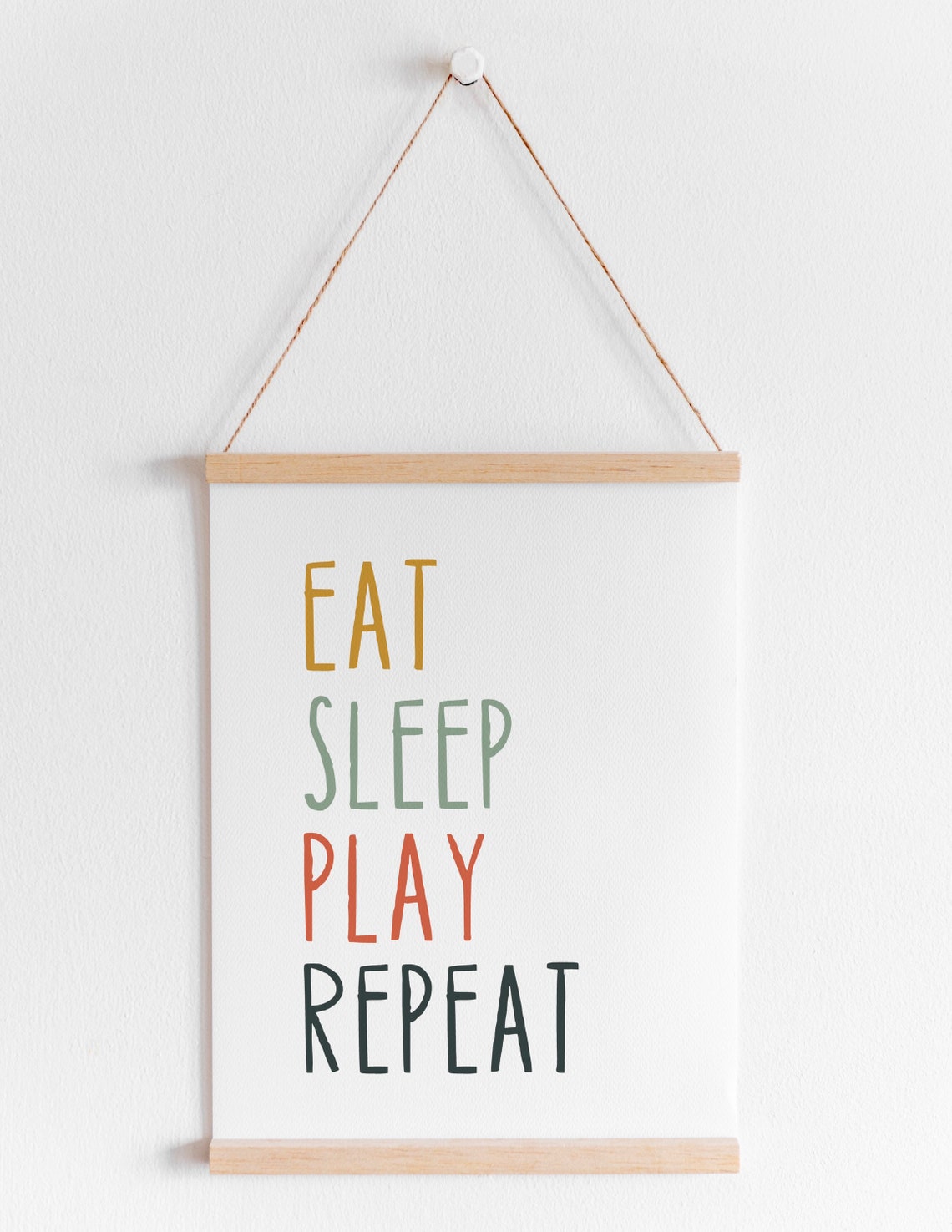 Eat sleep play repeat print gift print home decor Wall - Etsy Nederland