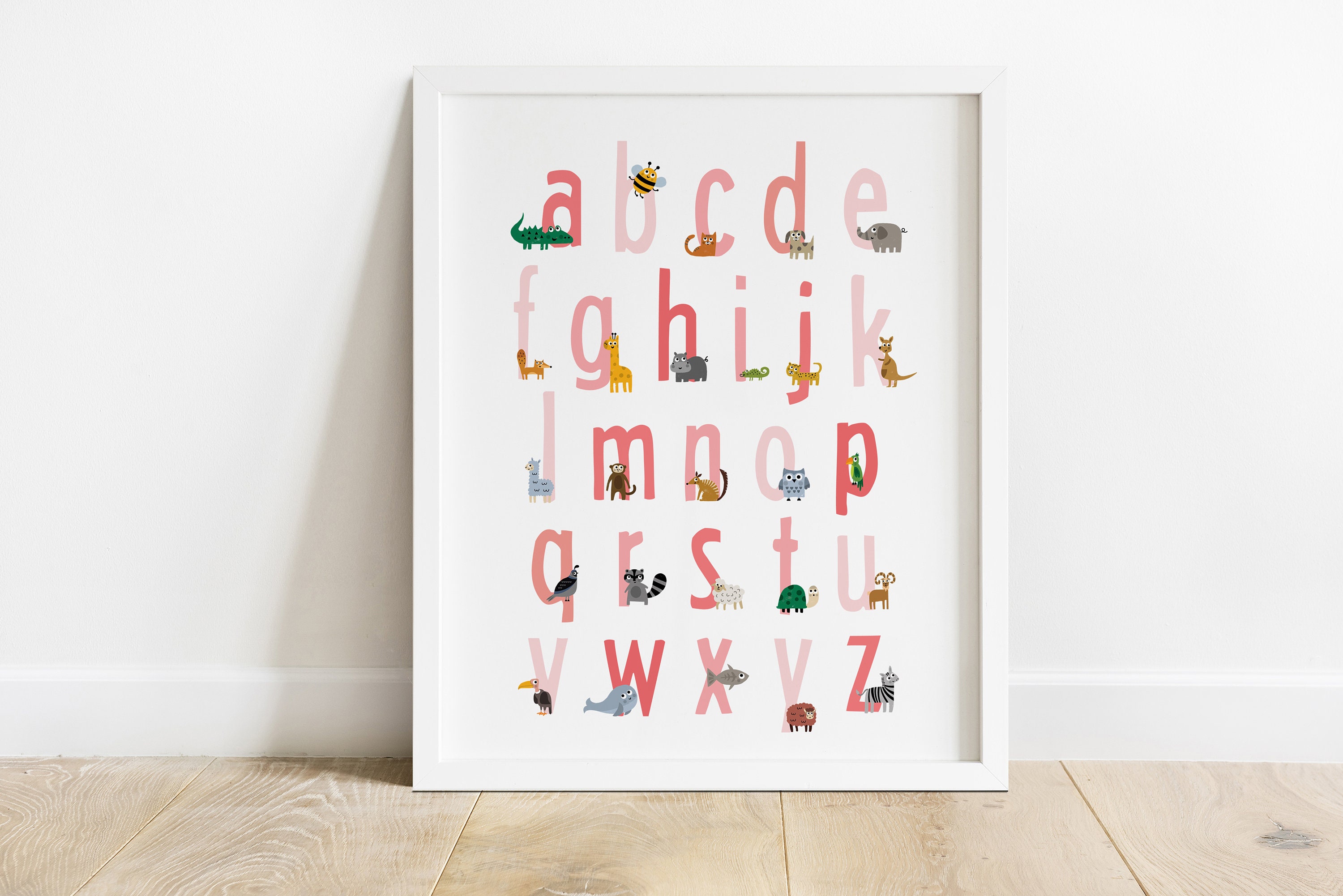 Alphabet Print with Animals Lowercase Childrens Room Decor | Etsy