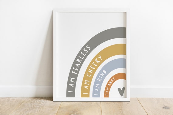 I Am Rainbow Name Print Childrens Room Decor Nursery Decor - Etsy UK
