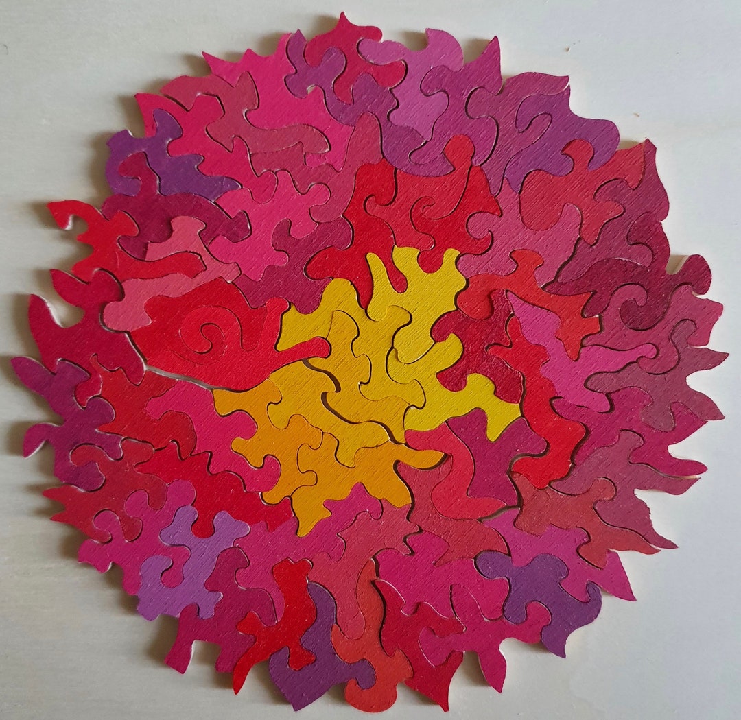 Puzzle With Irregular Edge Hand Painted 63 Pieces - Etsy