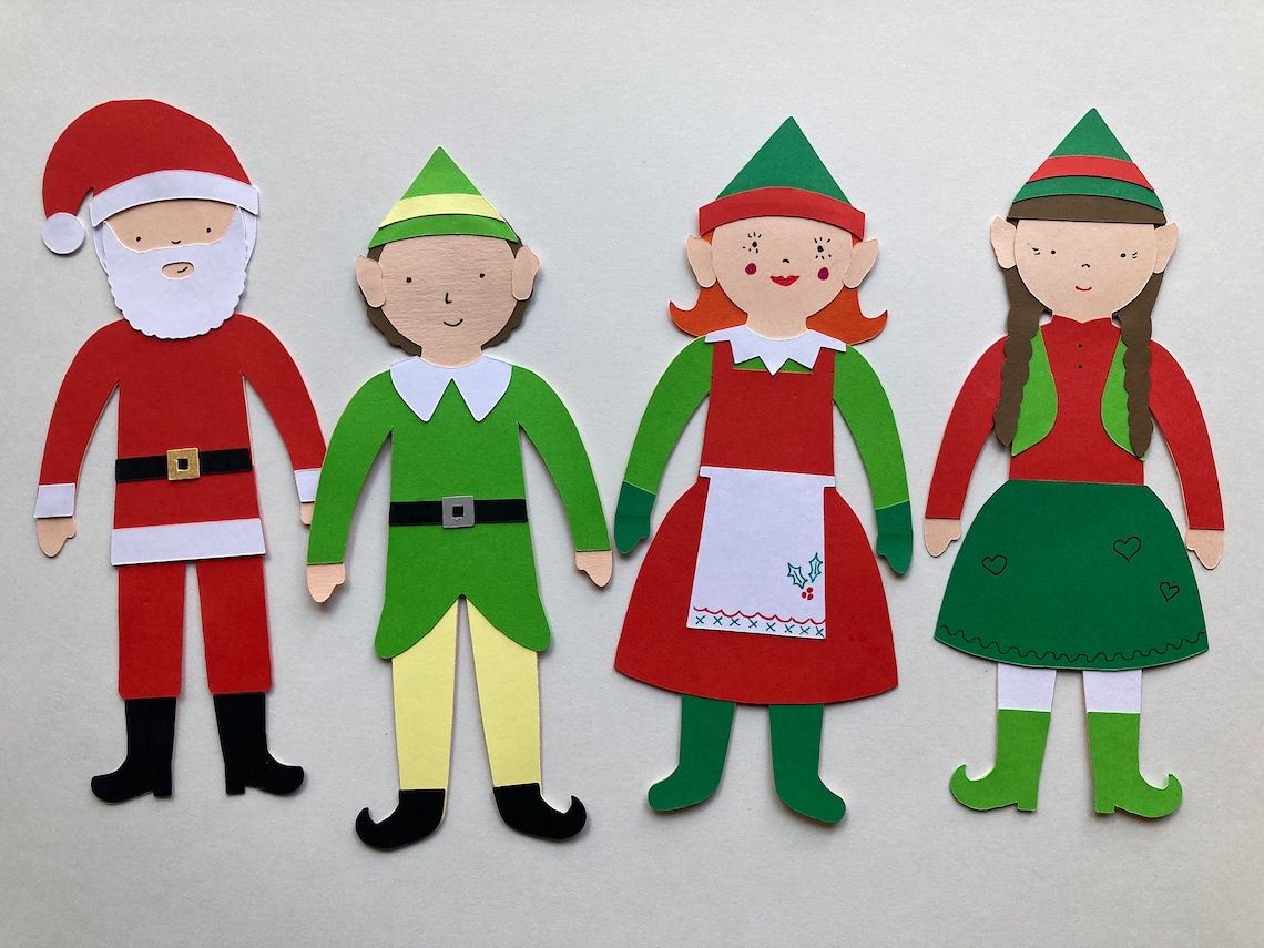 DOWNLOAD, Christmas Elf Paper Dolls SVG Cutting File for Cricut ...