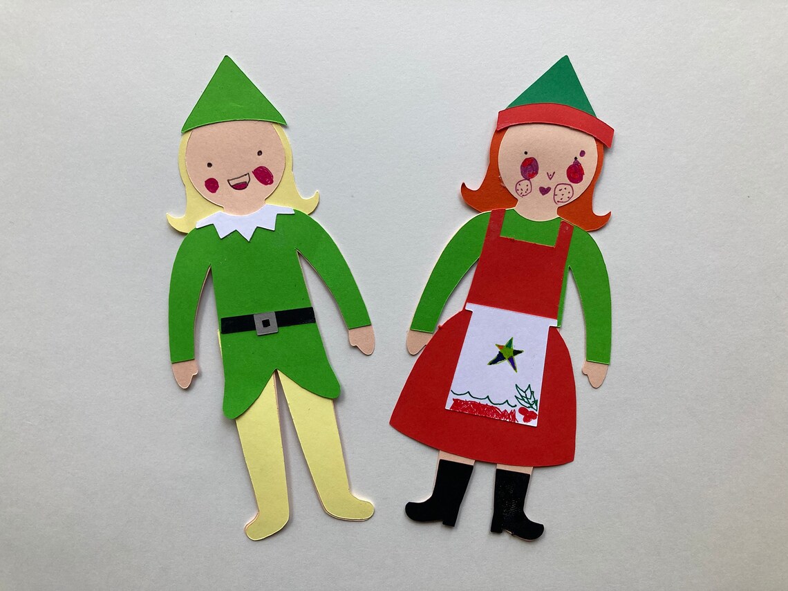 DOWNLOAD, Christmas Elf Paper Dolls SVG Cutting File for Cricut ...