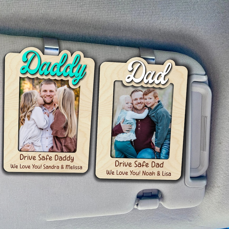 Personalized Dad Drive Safe Gifts, Custom Father's Day Car Visor Clip ...