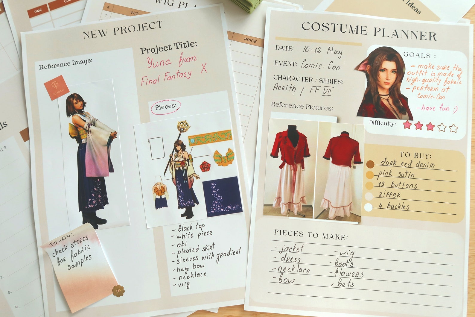 Digital Cosplay Planner, Cosplay Costume Planner, Cosplay Journal ...