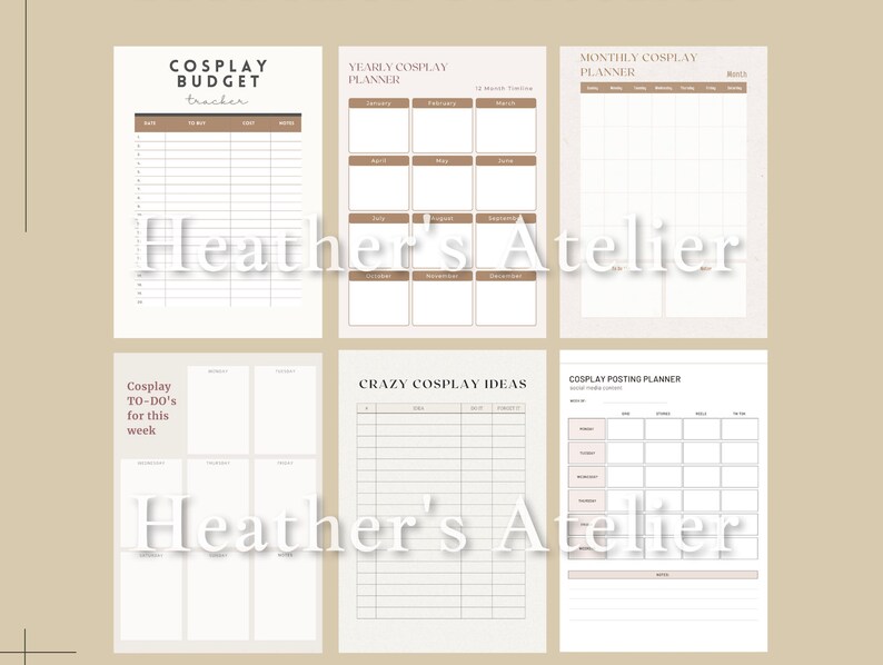 Digital Cosplay Planner, Cosplay Costume Planner, Cosplay Journal ...