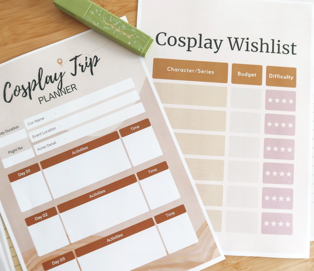Digital Cosplay Planner, Cosplay Costume Planner, Cosplay Journal ...