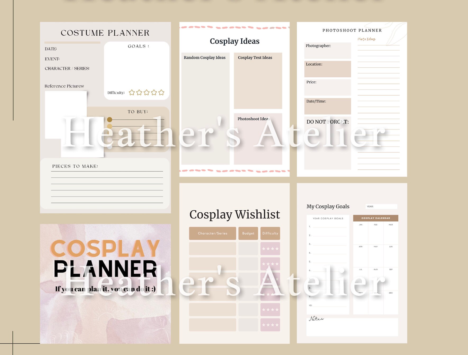 Digital Cosplay Planner, Cosplay Costume Planner, Cosplay Journal ...