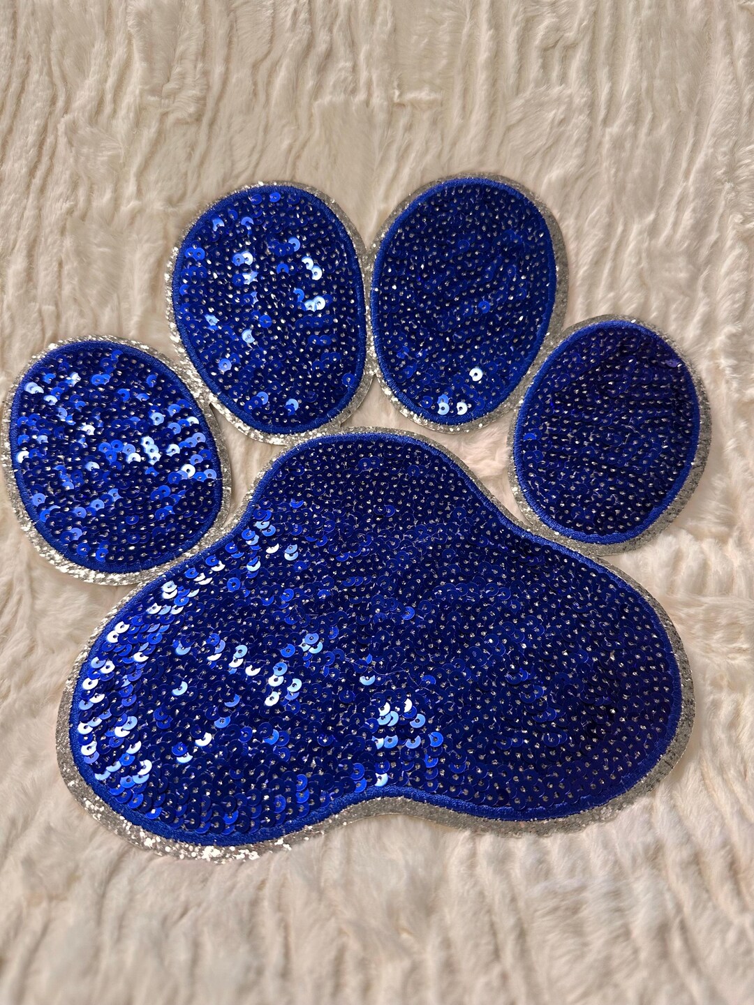Blue Paw Print Patch | Blue Patch | Sparkle Paw Print Patch - Etsy