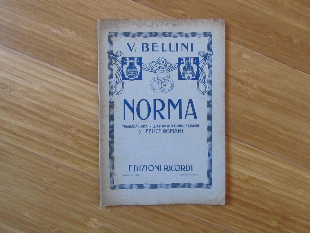 Libreto de ópera italiana Norma de Vincenzo Bellini Edizioni Ricordi ...