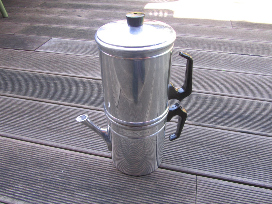 Large Neapolitan Coffee Maker in Aluminum and Bakelite - Ilsa 12-cup ...