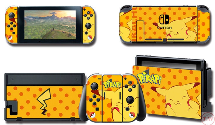 Pikachu Skin for the Nintendo Switch Gamer Console Joy-con - Etsy
