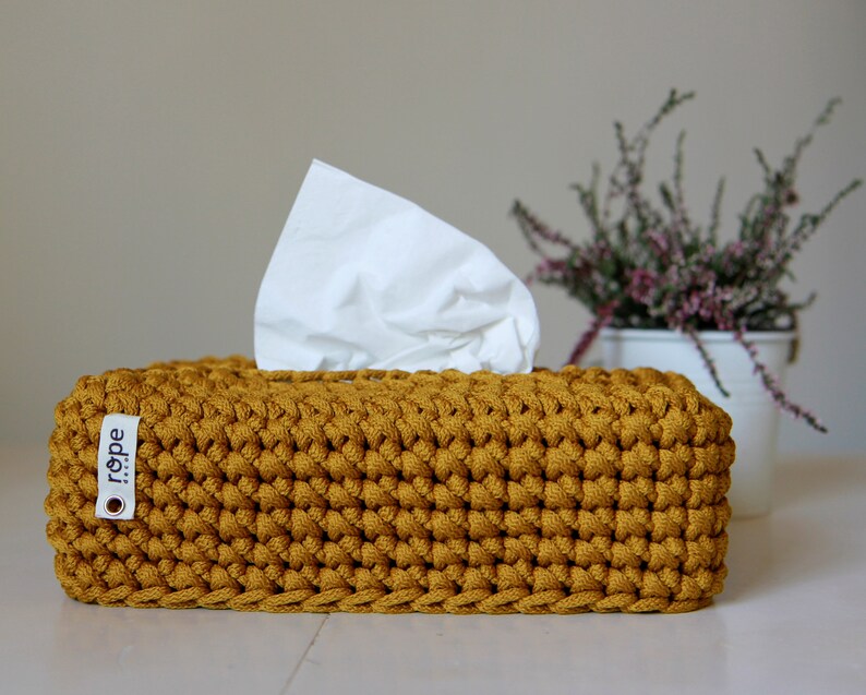 Mustard Tissue Box Cover Stylish Rectangular Box Cover Durable - Etsy
