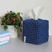 Square Blue Jeans Tissue Box Cover Crochet Scandinavian Style - Etsy