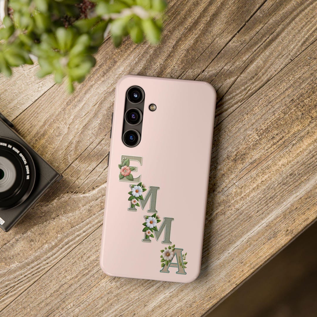 Personalized Embroidery Name Phone Case Floral Monogram Phone Cover ...