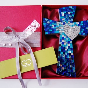 Shades of Blue Wall Cross With Elegant Gift Box Gift - Etsy
