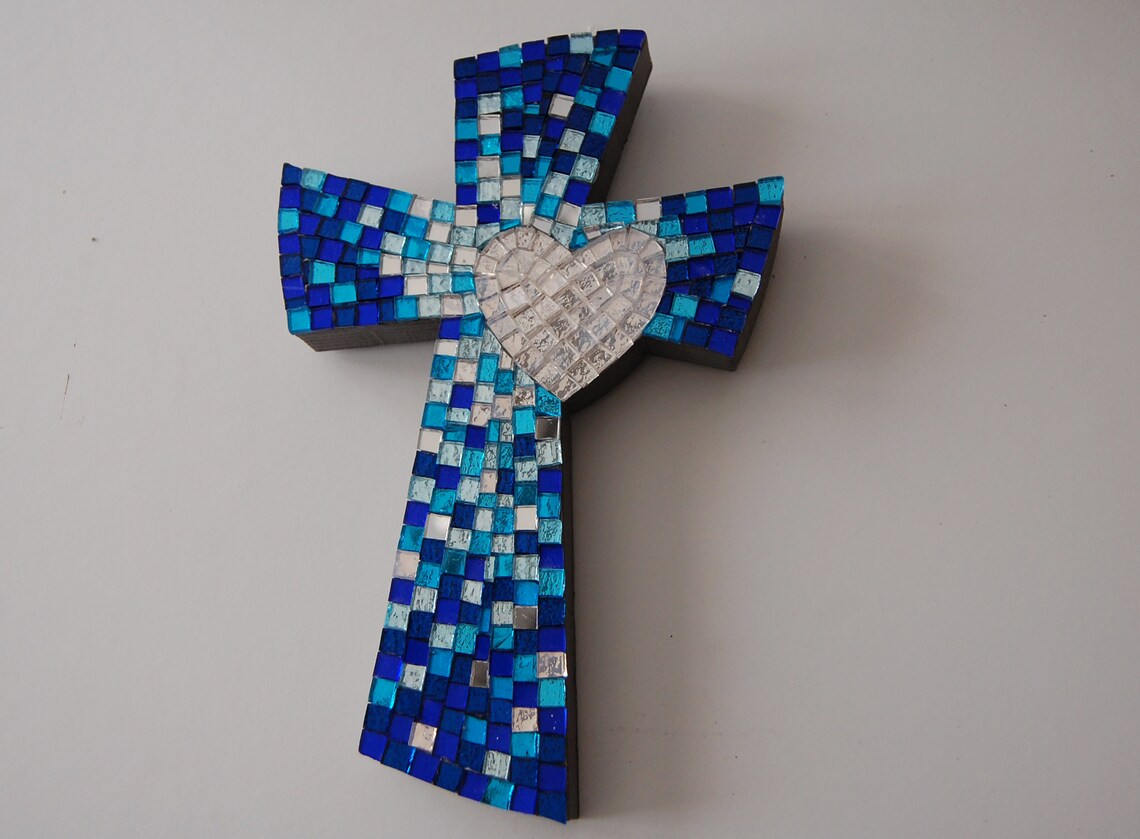 Shades of Blue Wall Cross With Elegant Gift Box Gift - Etsy