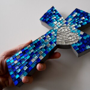 Shades of Blue Wall Cross With Elegant Gift Box Gift - Etsy