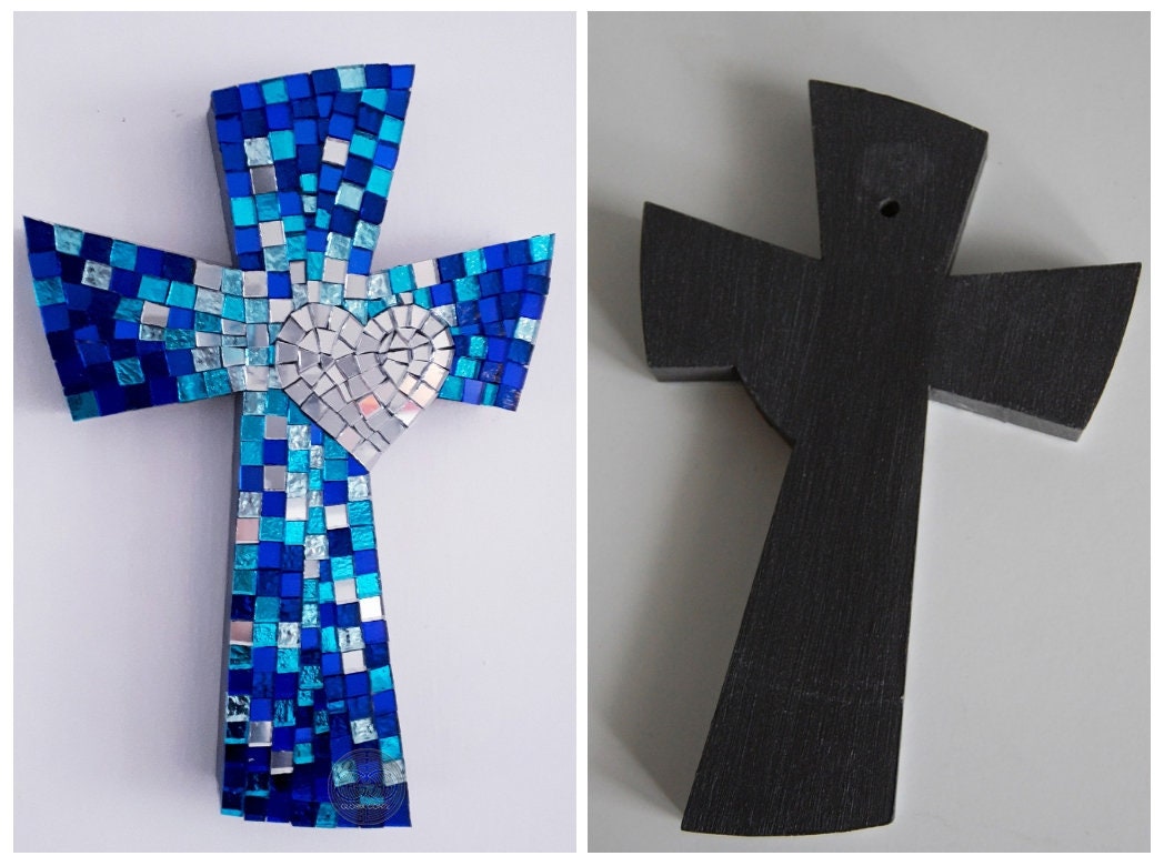 Shades of Blue Wall Cross With Elegant Gift Box Gift - Etsy