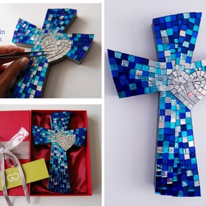 Shades of Blue Wall Cross With Elegant Gift Box Gift - Etsy