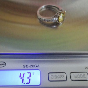 Jean Dousett Sterling Silver Large Canary Yellow CZ, Pear Shape Clear ...