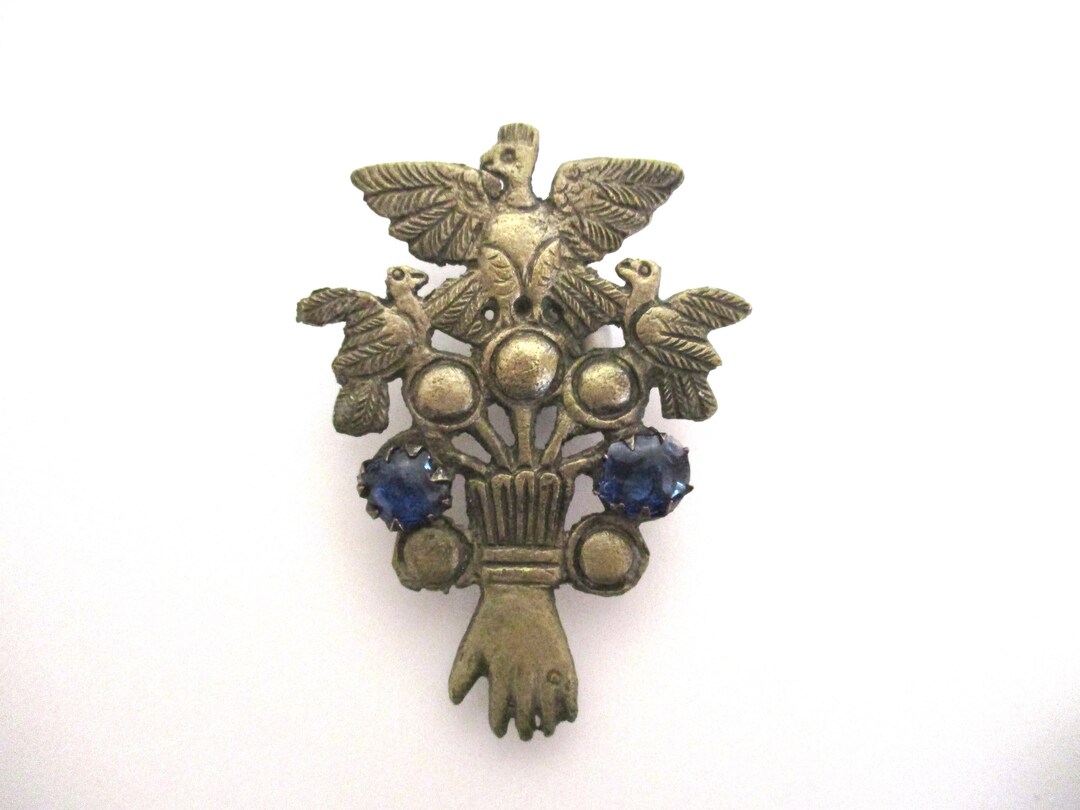 Antique Peruvian Tupu Shawl Pin, Inca Andean Bolivian, Hand Made, Blue ...