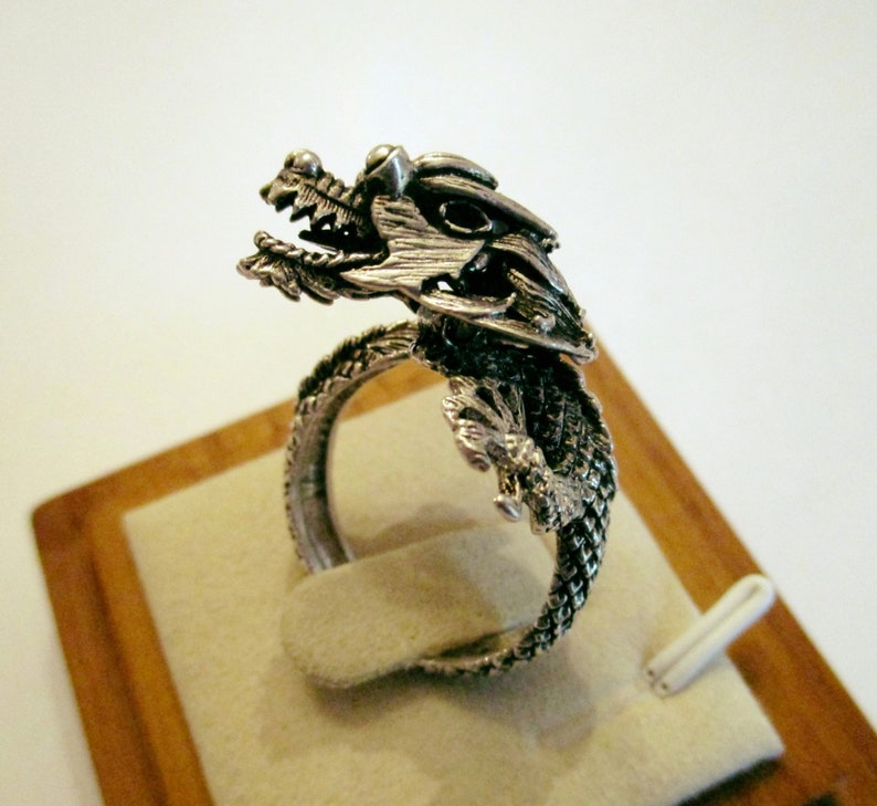 Sterling Dragon Ring Sterling Silver Articulated Head - Etsy