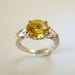 Jean Dousett Sterling Silver Large Canary Yellow CZ, Pear Shape Clear ...
