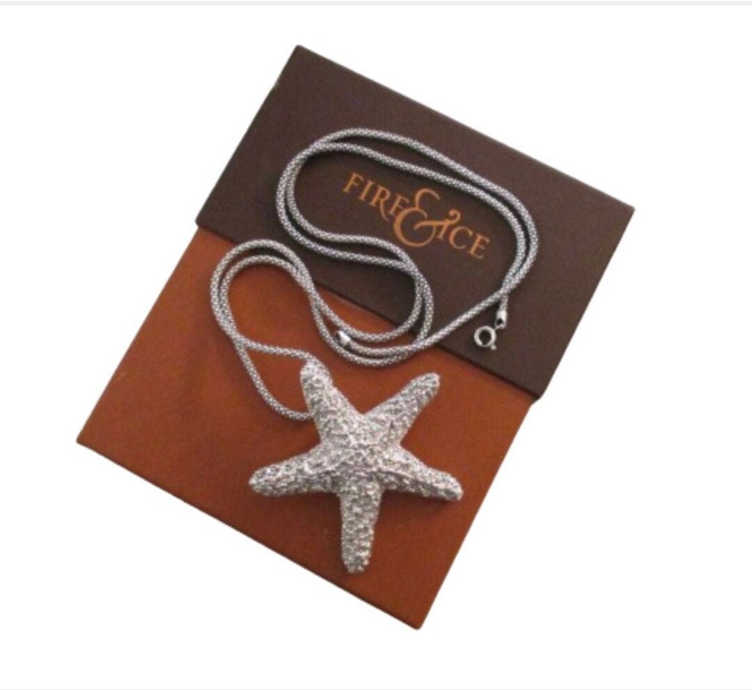 Bat Ami Sterling Silver Electroform Starfish Pendant Brooch on Fire and ...