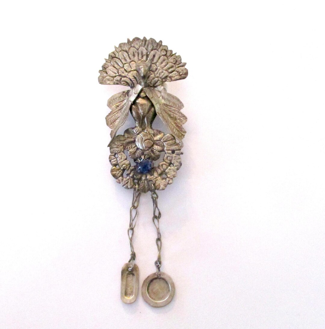 Antique Peruvian Tupu Shawl Pin, Inca Andean Bolivian, Handmade, Blue ...