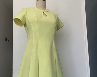 Mod Yellow Dress, 60s Mini Dress, Mondrian Dress, 1970s Dress, Shift ...