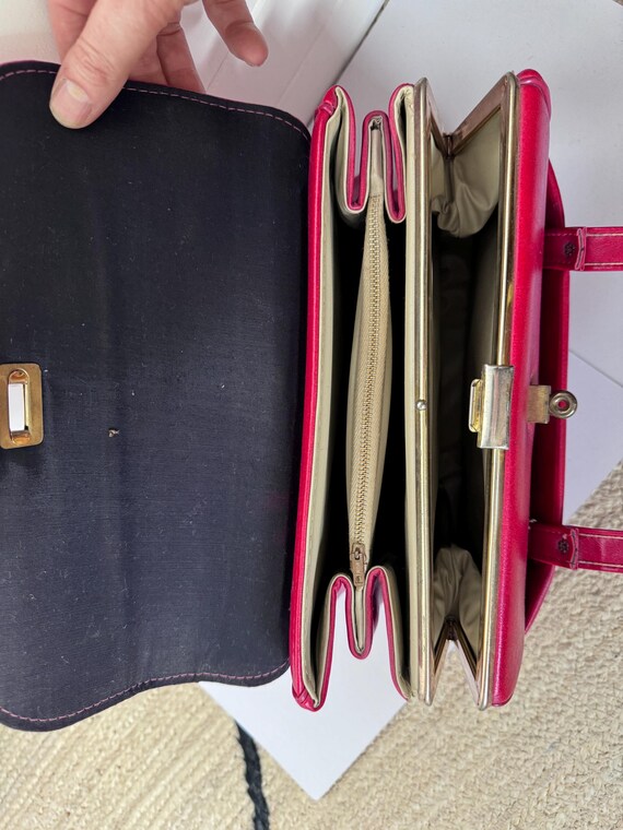 Vintage 1960s Red Vinyl Handbag - Gem