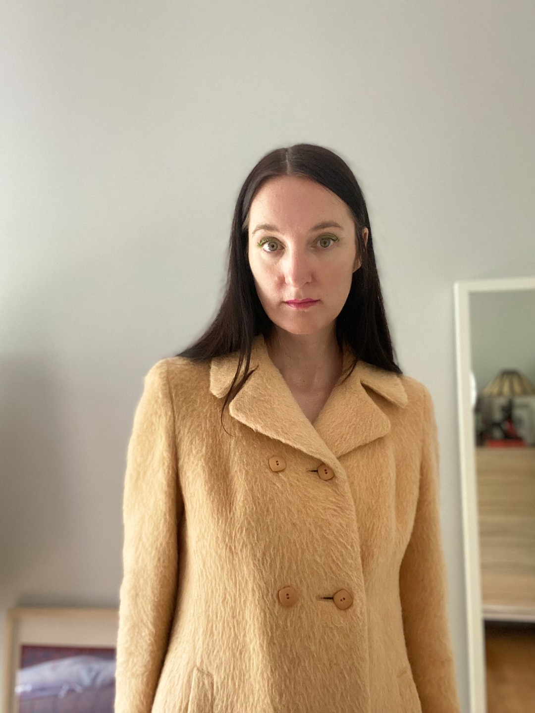 Peach Wool Mohair Coat Vintage 60s - Etsy UK