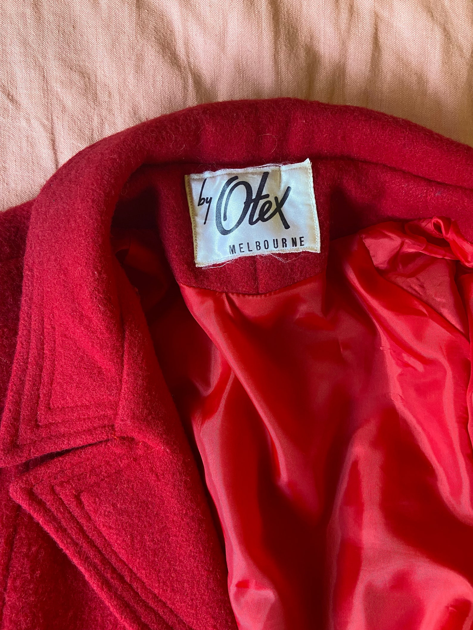 Red Vintage 60s Mod Wool Mini Coat Jacket - Etsy
