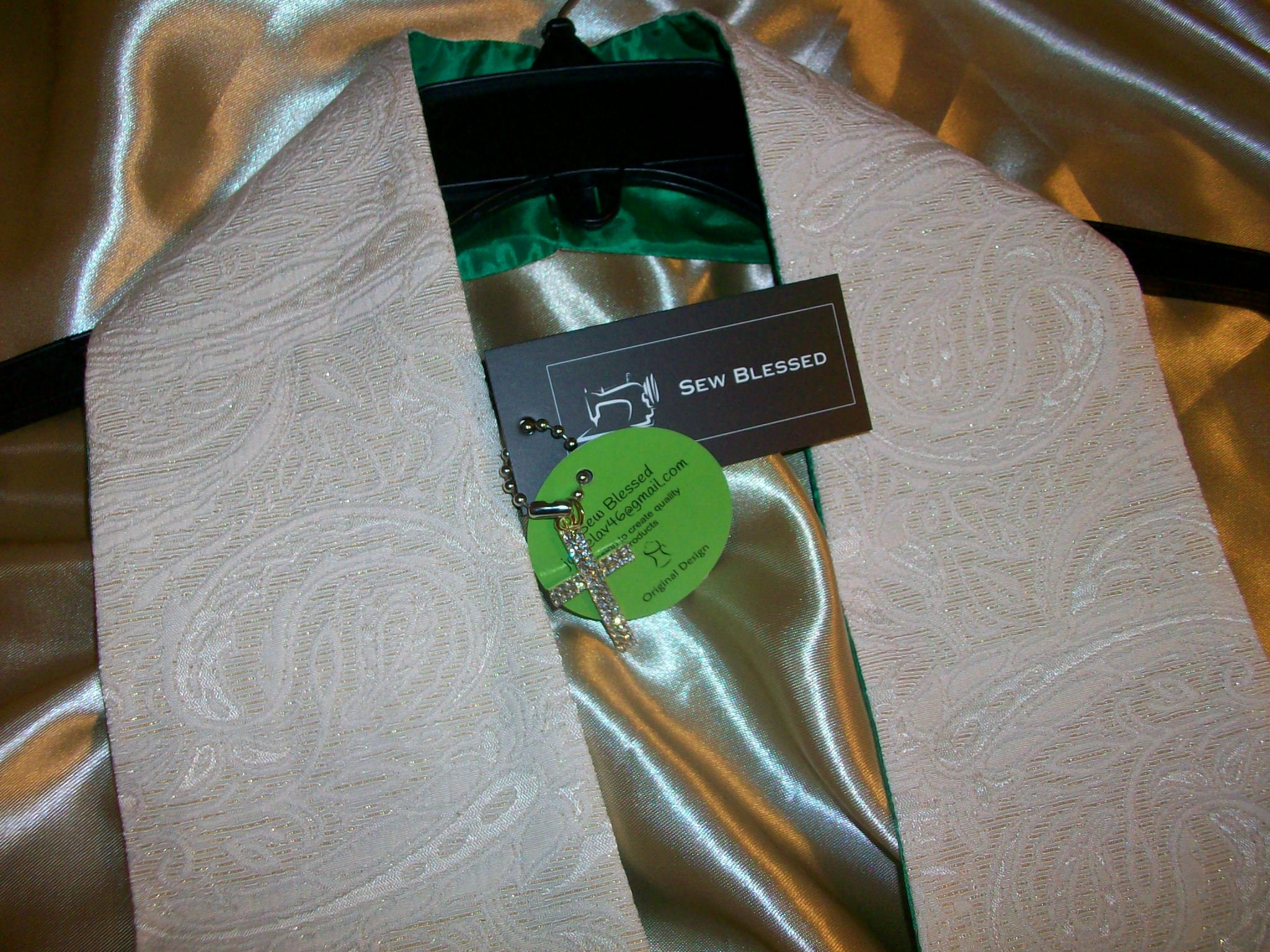 Cream Color Clergy Stole Paisley Embossed Print - Etsy