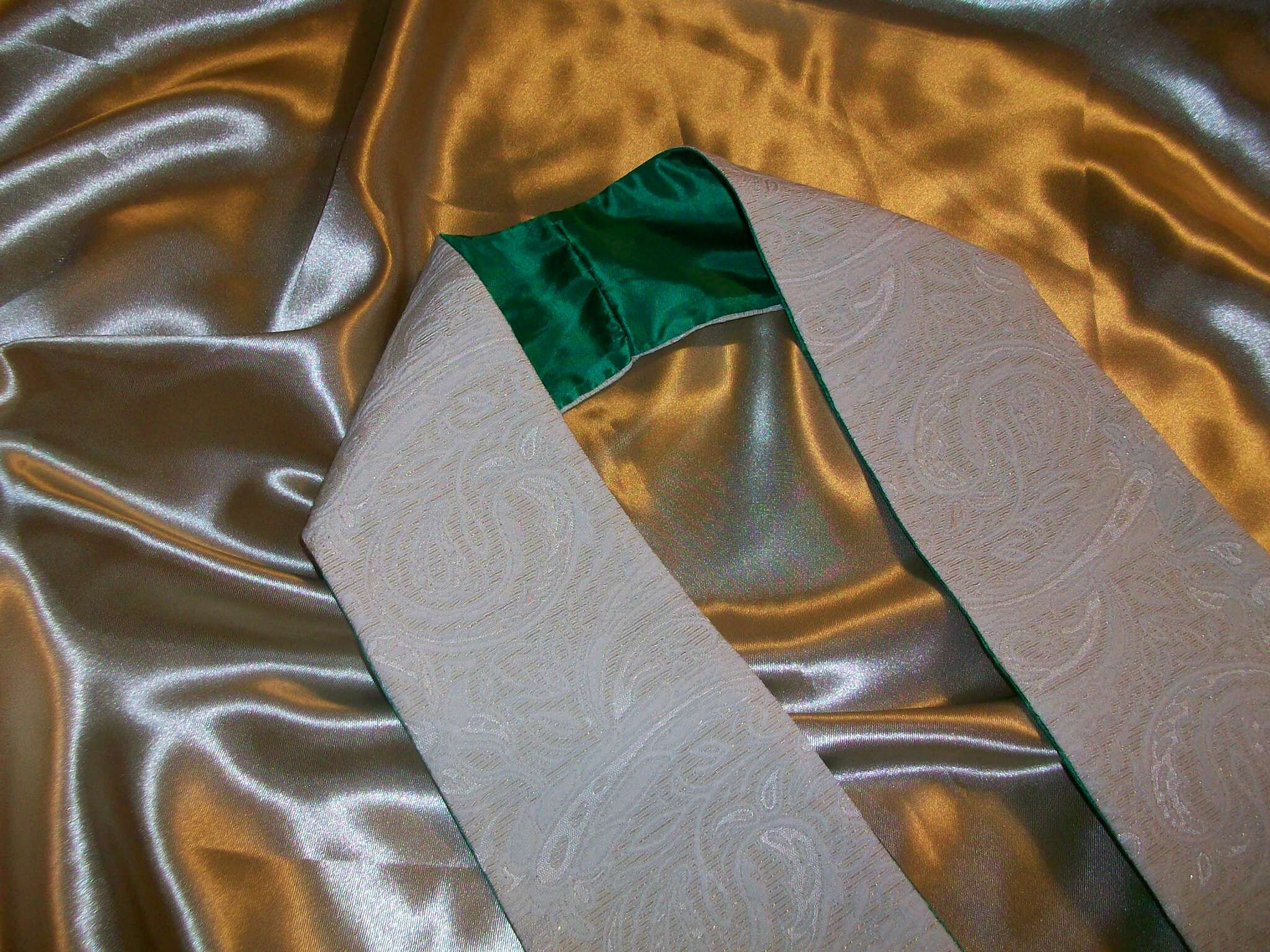 Cream Color Clergy Stole Paisley Embossed Print - Etsy