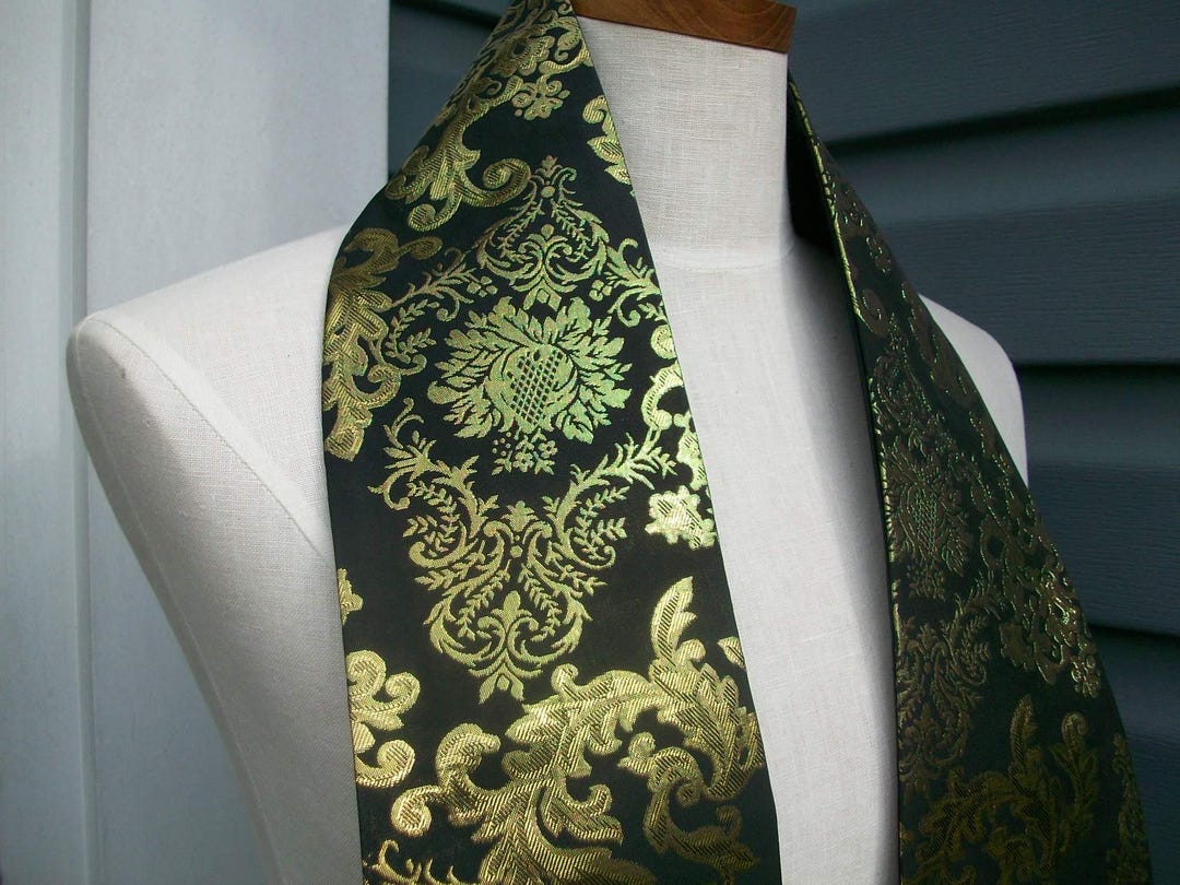 Black Stole With Baroque Design || Clergy - Etsy