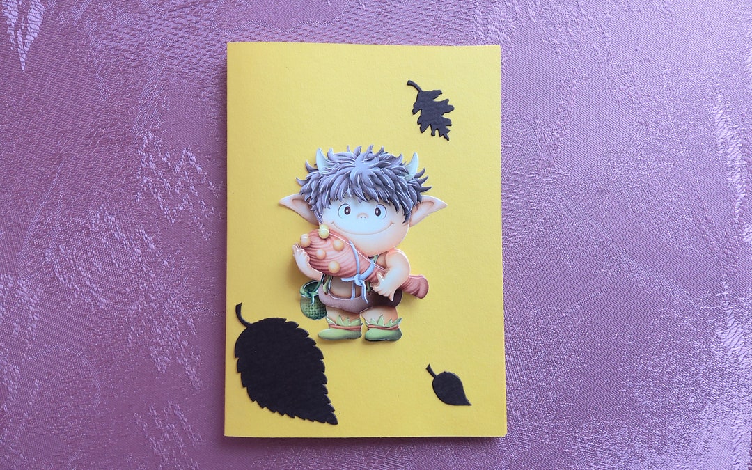 3d-troll Greeting Card, Greeting Card, Handmade Card, Troll With Mace ...