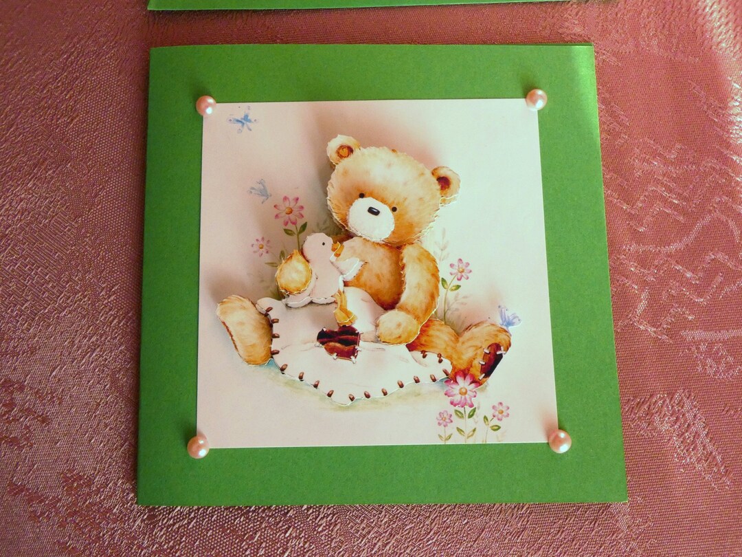 3D Bears Greeting Card, Bears Greeting Card, Handmade Card, Bear With ...