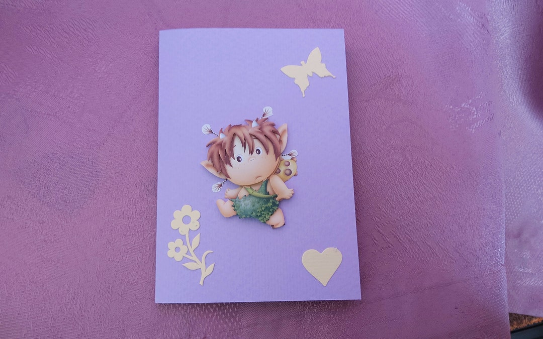 3d-troll Greeting Card, Greeting Card, Handmade Card, Troll Girl With ...