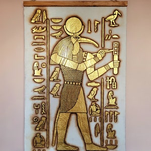 Egyptian God Thoth Original Painting, Thoth Art, Ancient Egypt God Art ...