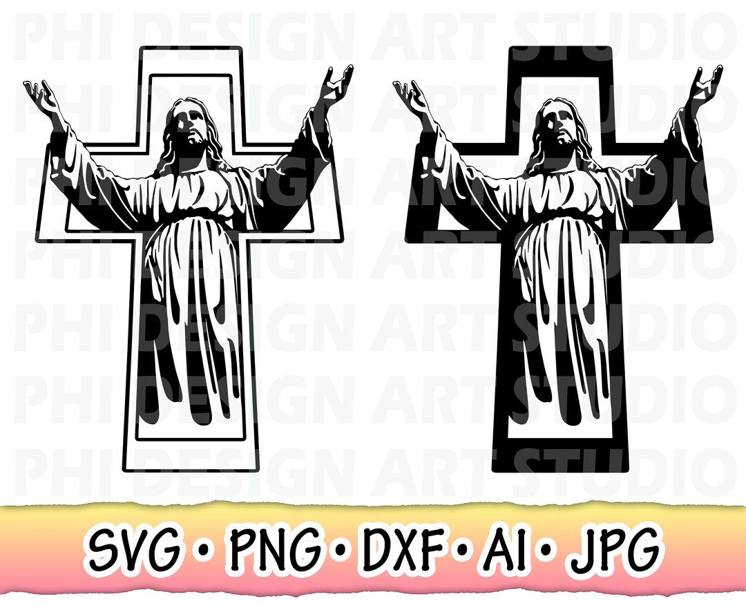 Jesus Cross SVG, JESUS Svg, Religious Svg, Dxf, Png, Ai, Jesus in Cross ...