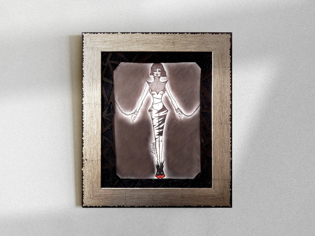 Erotic Original Art Submissive Woman Bdsm Art Sensual Bedroom Wallart