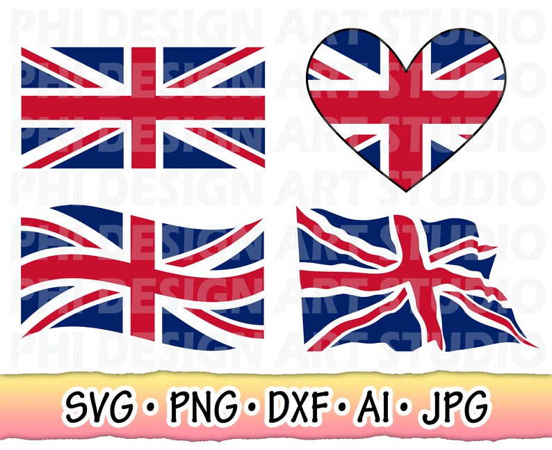 UK Flag SVG Bundle British Flag Svg Union Jack Svg Uk Flag - Etsy